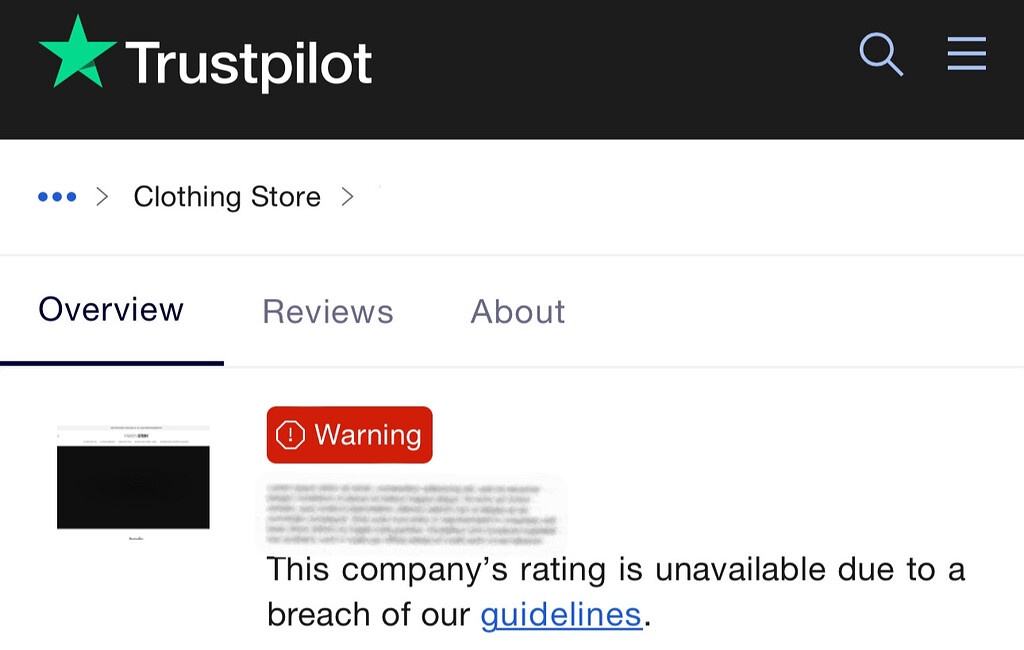 Hide TrustPilot review score - Reputation Repair - SWAPD