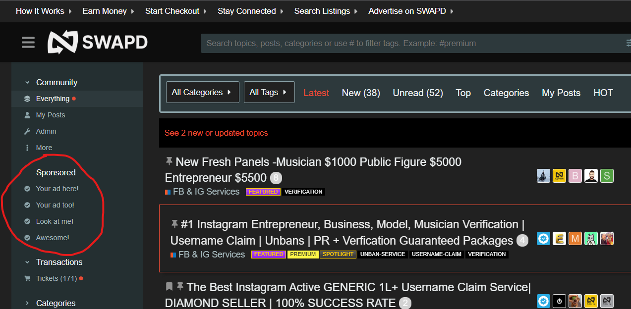 🌟 SWAPD Sidebar Ads Auction #1 slot left 🌟 - Other - SWAPD